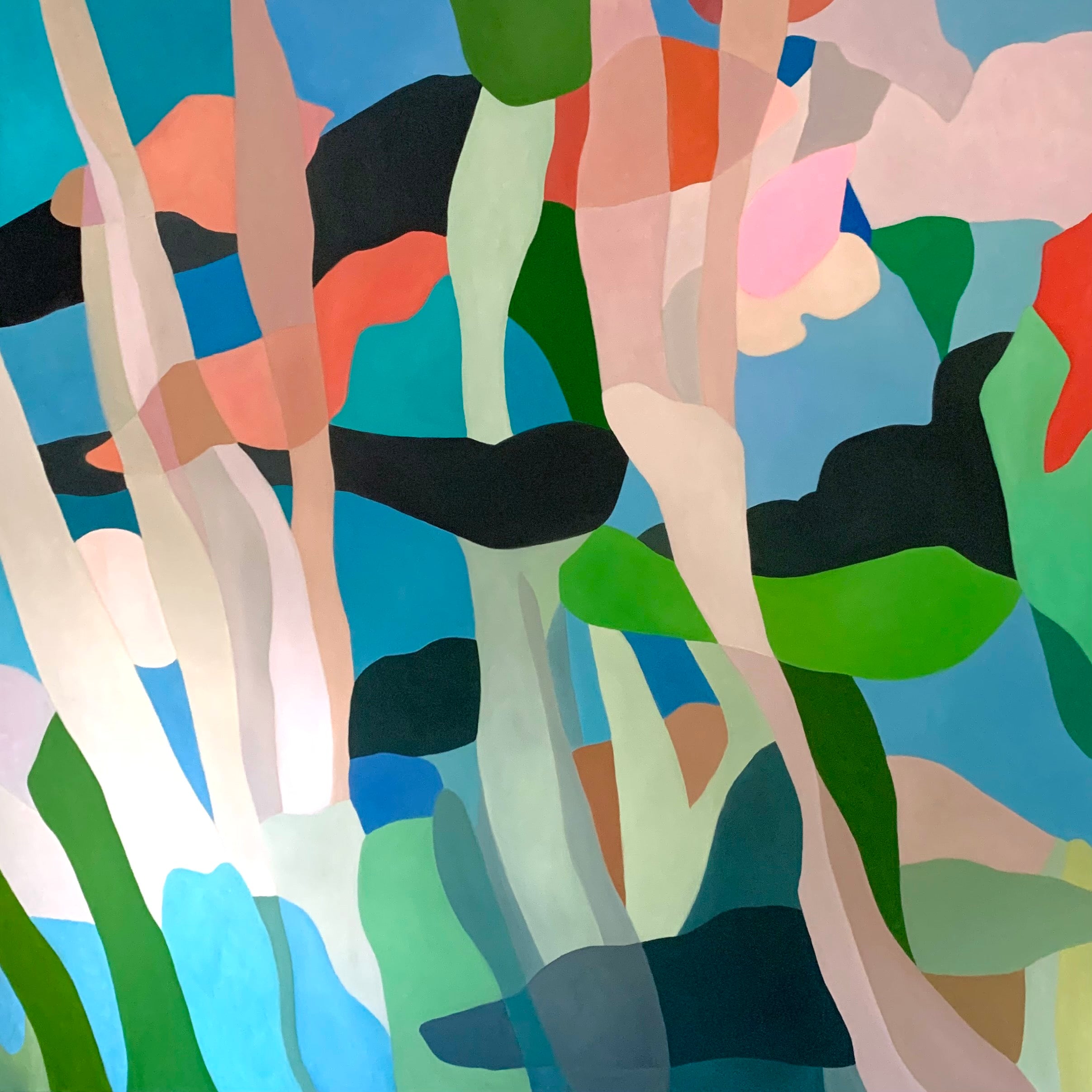 Bloomsday 48" x 48" Original Oil Painting – Neicy Frey Artist