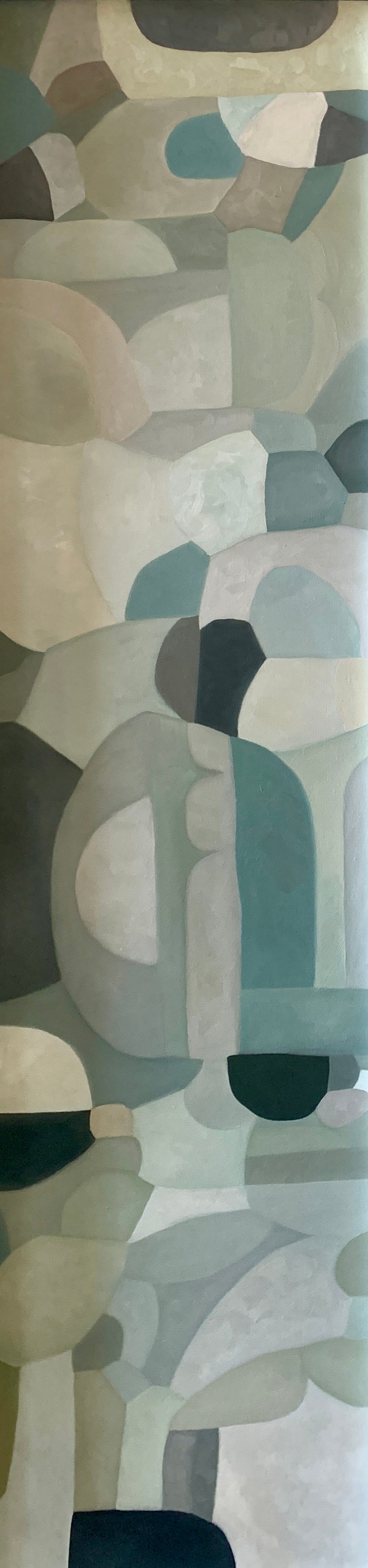 Grey Abstraction 1 - 15" x 60" Original Oil Painting – Neicy Frey Art ...
